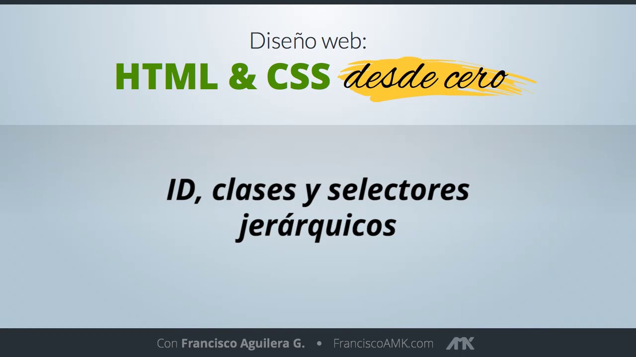 HTML y CSS Desde Cero - 06. ID, Clases y Selectores Jerárquicos - Francisco Aguilera G.